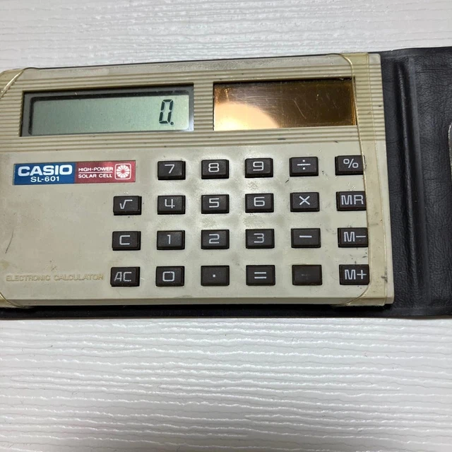CASIO SL-601 HIGH Power Solar Cell Retro Design Calculator with Raised ...