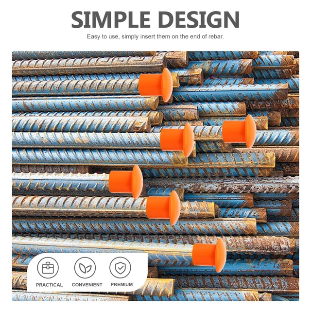 40 PCS REBAR Safety Caps Practical Protection Cover Reinforcement ...