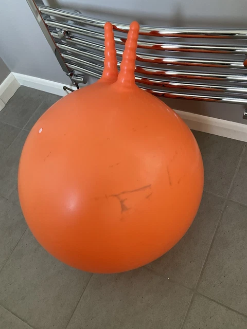 RETRO SPACE HOPPER Orange 60cm Large Kids & Adults With Foot Pump £5.98 ...