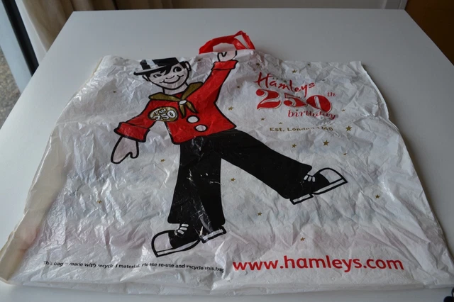 HAMLEYS 250 BIRTHDAY Large PLASTIC store carrier GIFT BAG ...