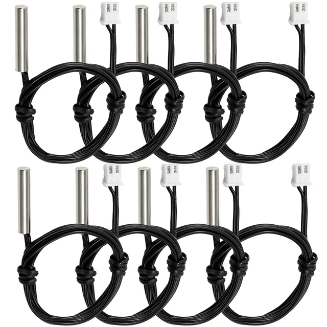 8 PIECES NTC Thermistor 10k Ohm Temperature Sensor Probe Stainless ...