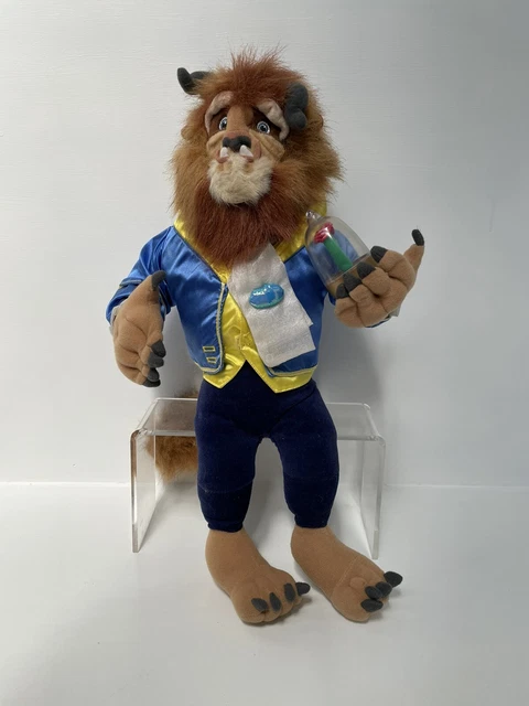 VINTAGE DISNEY BEAUTY and The Beast Soft Toy Plush With Light Up Rose ...
