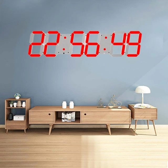 HORLOGE MURALE À LED multifonctionnelle horloge numérique créative ...