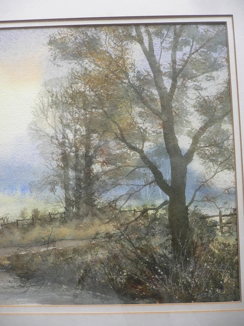 LARGE WATERCOLOUR PAINTING Peter Robinson 'Footbridge' Framed & Glazed ...