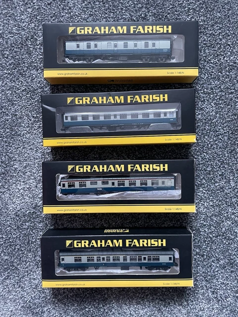 GRAHAM FARISH MK1 Coaches In Blue Grey Livery £104.71 - PicClick UK