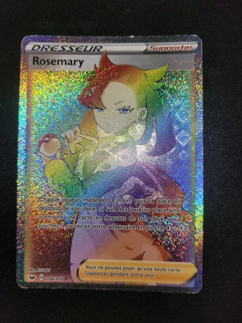 CARTE POKÉMON ROSEMARY 208/202 Dresseur EB01 EB1 Epee et Bouclier FR ...