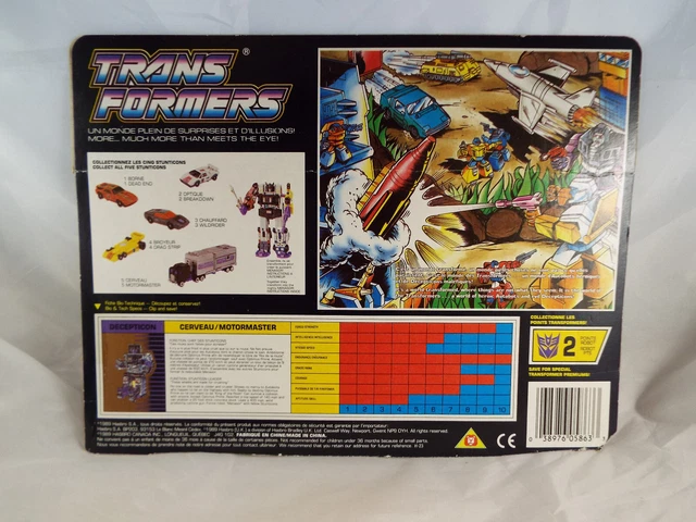 TRANSFORMERS GENERATION 1, G1 Decepticon Parts Motormaster Tech Specs £ ...