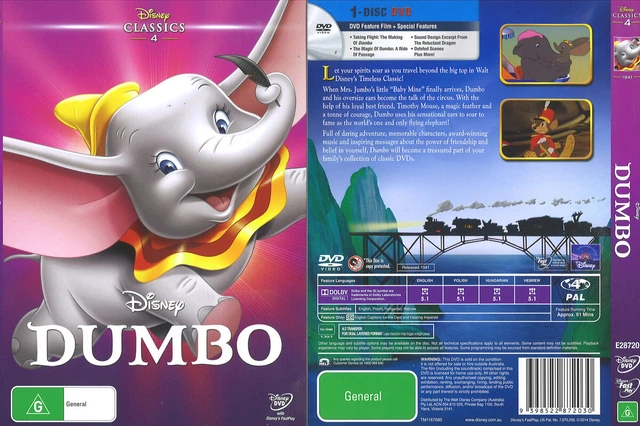 820A NEW SEALED DVD Region 4 DISNEY DUMBO $9.90 - PicClick AU