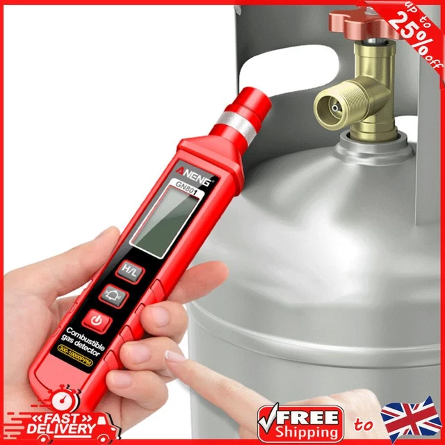 GAS SNIFFER PORTABLE Gas Leak Detector 300-10000PPM Combustible Meter ...