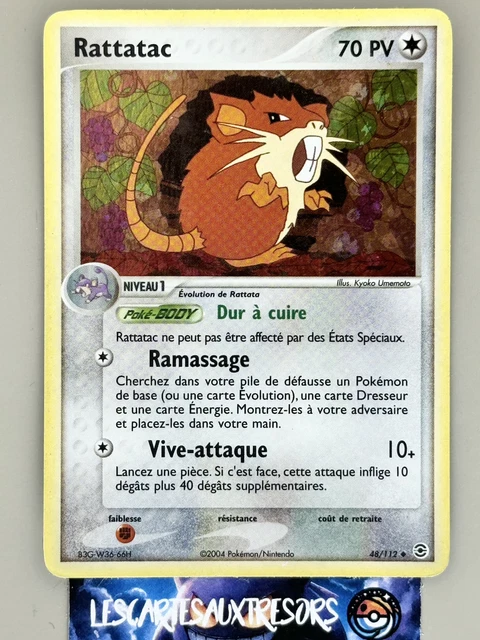 CARTE POKÉMON RATTATAC 48/112 REVERSE EX Rouge Feu & Vert Feuille VF FR EUR 34,99 - PicClick FR
