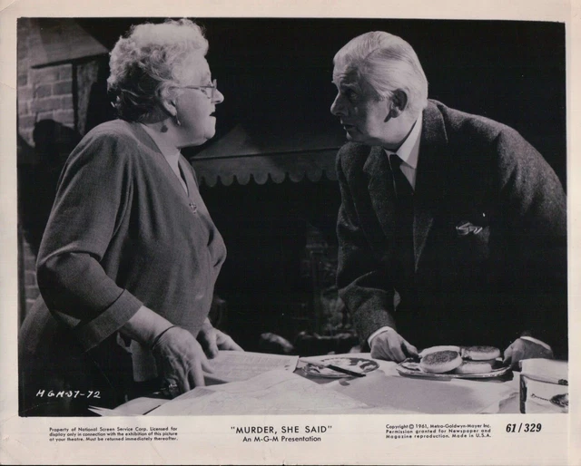 VINTAGE 8X10 FOTO Murder, She Said Margaret Rutherford Come Miss Jane ...