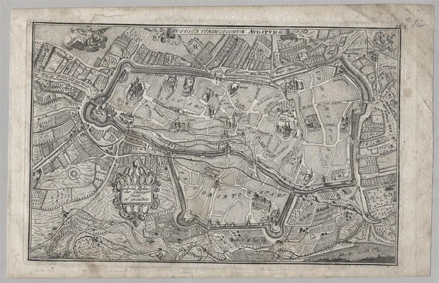 AUGSBURG - STADTPLAN - Bodenehr - Kupferstich um 1750 EUR 80,00 - PicClick DE