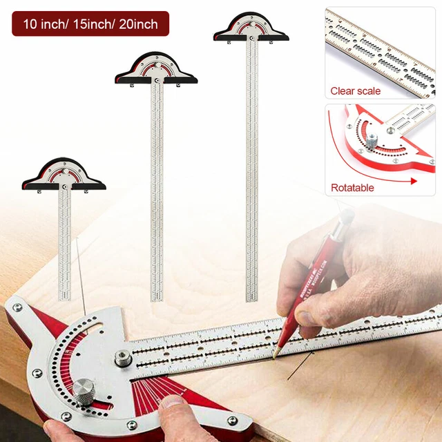 ULTRA PRECISION MARKING Ruler Square T Type Woodworking Scriber ...