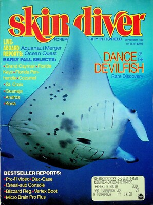 SKIN DIVER MAGAZINE The Rare Dance Of The Devilfish September 1989 052722RNON £15.58 - PicClick UK