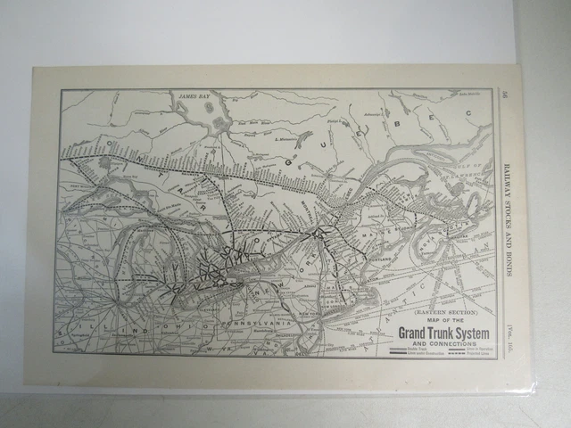 ORIGINAL VINTAGE MAP of the Grand Trunk System (Western Section) 1915 £ ...