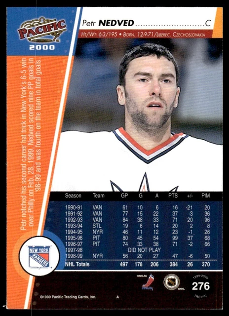 1999-00 PACIFIC PREMIERE DATE /46 Petr Nedved New York Rangers #276 $22 ...