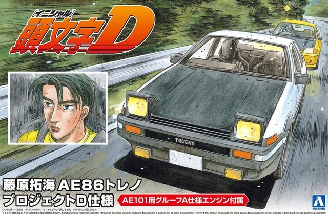 1:24 SCALE AOSHIMA Initial-D Takumi Fujiwara Toyota AE86 Trueno ...