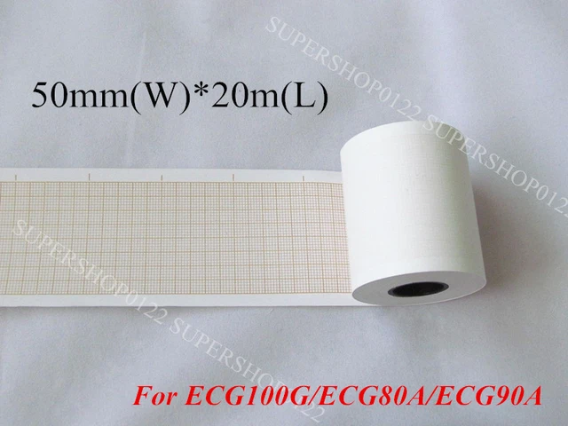 THERMAL PAPER FOR ECG EKG Electrocardiograph ECG100G Print Paper 50mm ...