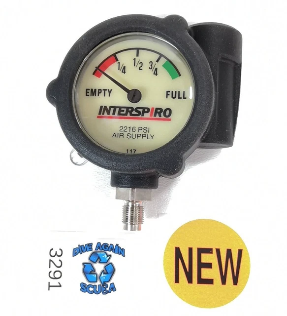 INTERSPIRO SCBA RESIPIRATOR 117 Pression Jauge Visuel Alarme Léger 2216 LB / Po2 EUR 50,01 ...