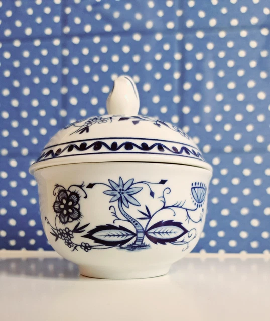DDR KAHLA PORZELLAN Zuckerdose Aufbewahrungsgefäß Zwiebelmuster EUR 10,00 - PicClick DE