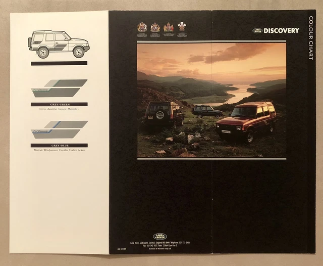 BROCHURE COLOR MAP color chart Land Rover Discovery 1989 German English ...