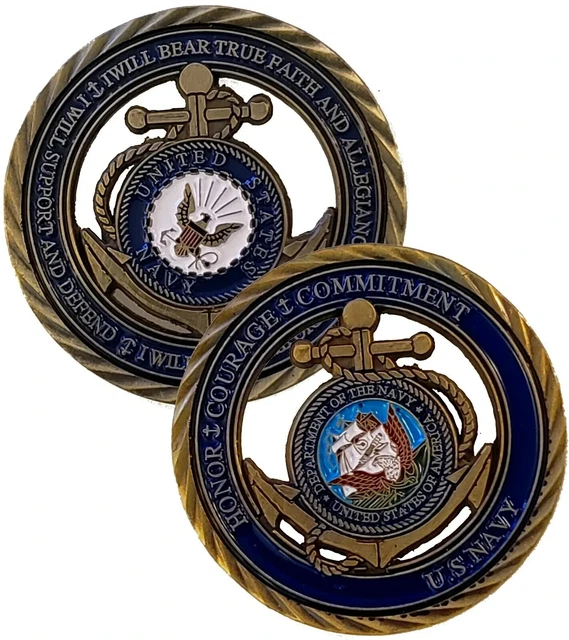 U.S. NAVY CORE Values Challenge Coin Sailor Gift Navy Gift Navy ...