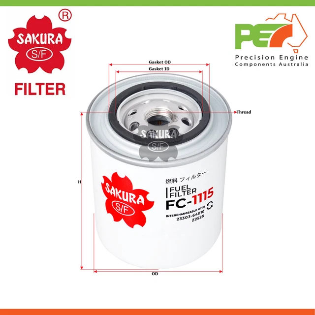 NEW * SAKURA * Fuel Filter For TOYOTA LITEACE CM40 2L 4Cyl 8/1987 -1/ ...