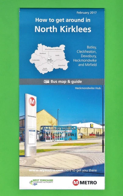 BUS MAP & Frequency Guide - West Yorkshire Metro - North Kirklees - Feb ...