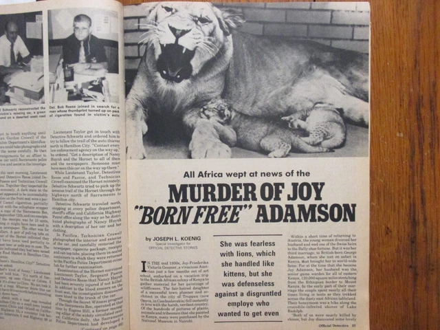 FEBRUAR-1982 &&OFFIZIELLER DETEKTIV&& Magazin (JOY ADAMSON/BORN FREE ...