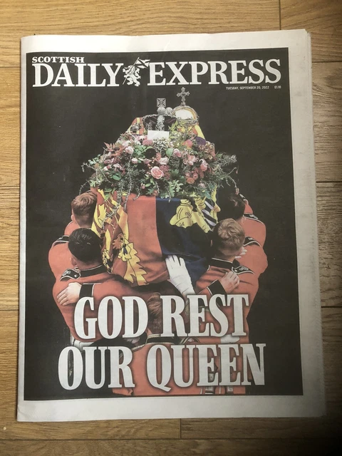 SCOTTISH DAILY EXPRESS Newspaper 20/09/2022 Funeral of Queen Elizabeth ...