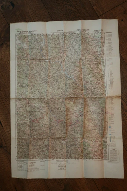 WH MAP YUGOSLAVIA "Zvornik" 1941 with entries 2. Panzer Division £102. ...