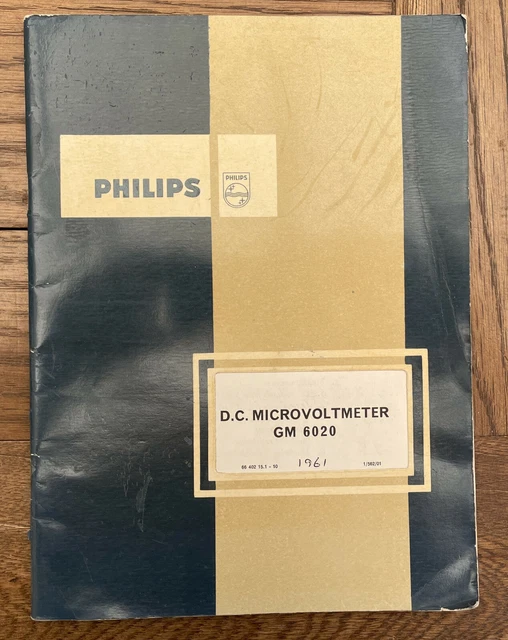 PHILIPS DC MICROVOLTMETER GM 6020 Instruction Manual £5.00 - PicClick UK