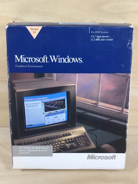 VINTAGE PC MICROSOFT Windows 3.0 For DOS Systems Sealed Manual with (5 ...