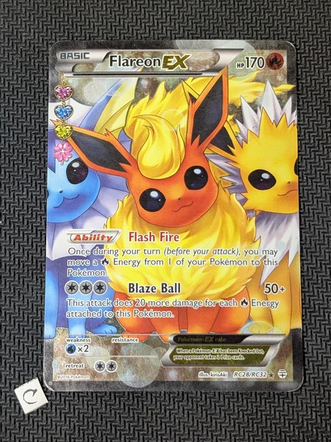 FLAREON EX RC28/RC32 - Generations Radiant Collection Pokemon TCG HP ...