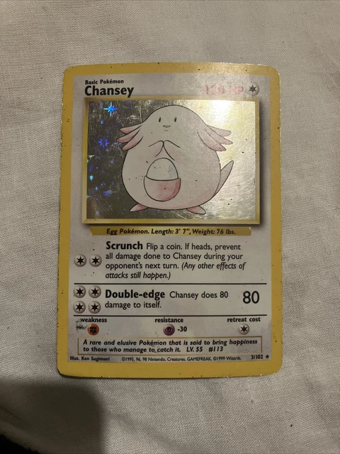 POKÉMON TCG CHANSEY Base Set 3/102 Holo Unlimited Holo Rare EUR 1,16 ...