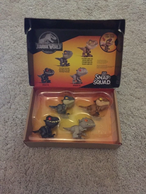 SNAP SQUAD JURASSIC World Action Figures Snap Dinosaurs Blue Indoraptor ...