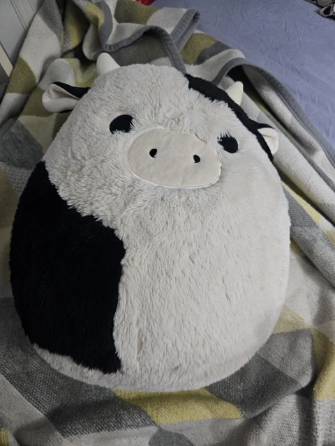 SQUISHMALLOWS CONNOR THE Cow Fuzzy Fuzzamallows Fuzz A Mallows 16 Inch ...