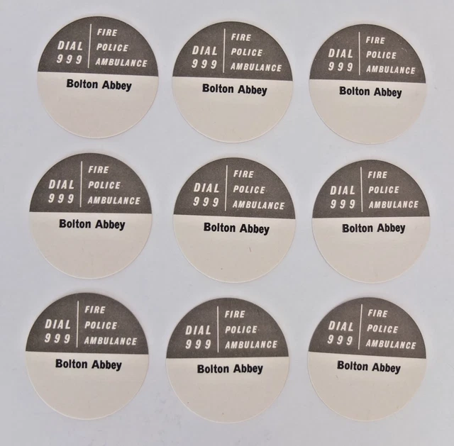 9 X BOLTON Abbey, North Yorkshire GPO Telephone Dial Labels £10.80 ...