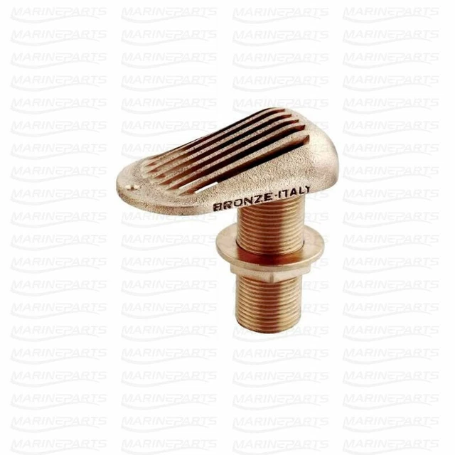 BRONZE THRU-HULL WATER Intake Strainer 1-1/2" Boat Pump Scoop Marine ...