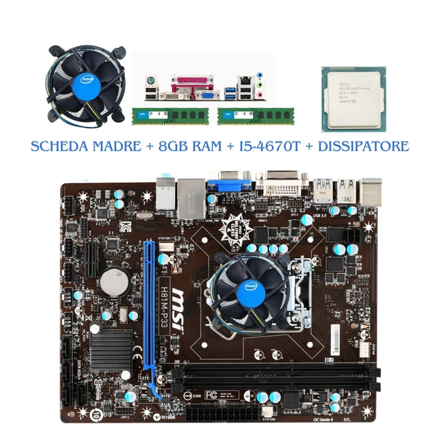 MSI H81M-P33 + i5-4670T + 8GB RAM + Micro ATX Heatsink LGA1150 ...