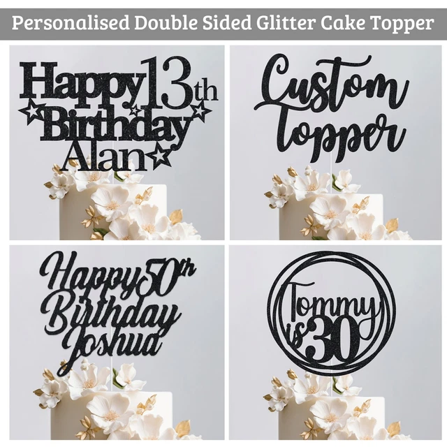 Personalised Cake Topper Happy Birthday Cake Decoration Custom Any Age