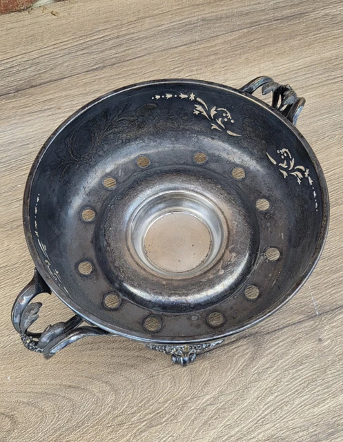 CHRISTOFLE ANCIEN CHAUFFE Plat en metal argenté ajouré et décoré dans ...
