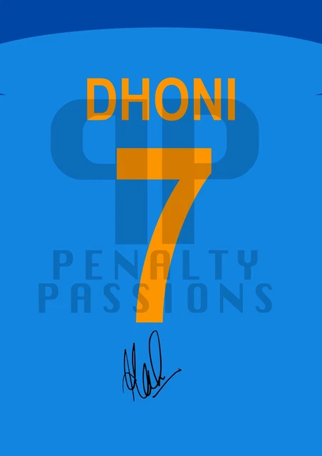 MS DHONI SIGNED INDIA CRICKET Poster Printed Photo Autograph Shirt Gift ...