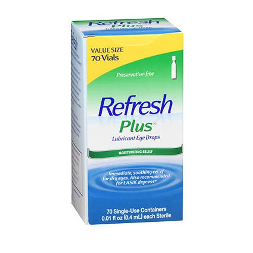 REFRESH PLUS LUBRICANT Eye Drops Single-Use Containers 70 Count By ...