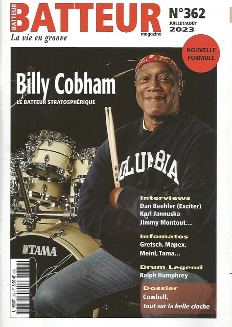 BATTEUR MAGAZINE FRANCE N° 362 Juillet-Août 2023 Billy Cobham EUR 6,16 ...