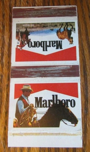 MARLBORO CIGARETTES EMPTY Tobacco Cowboy Horse Matchbox Cover From ...