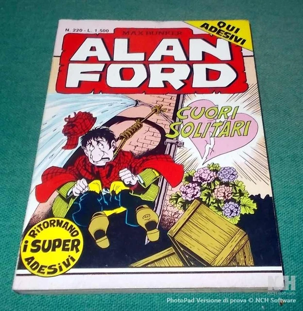 ALAN FORD N. 220 "Cuori Solitari" con ADESIVI edizioni Max Bunker 1987 ...