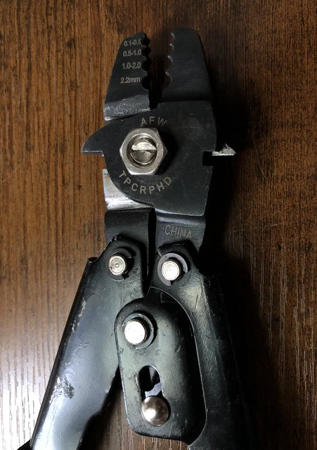 VINTAGE AFW 10& Wire Stripper/ Cutter/ Crimper Red/Black Handle At-70 ...