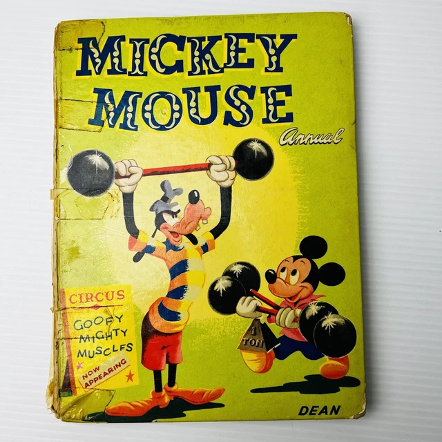MICKEY MOUSE ANNUAL Vintage 1955 Walt Disney Dean & Son Hardcover Book ...