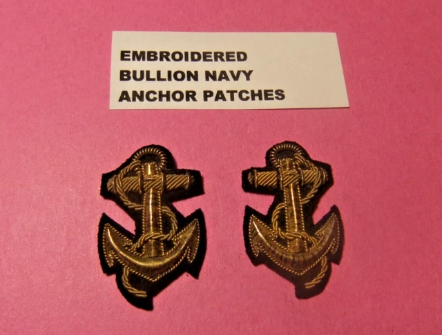 PAIR OF NAVAL Gold Wire Uniform Anchor Patches $3.99 - PicClick CA